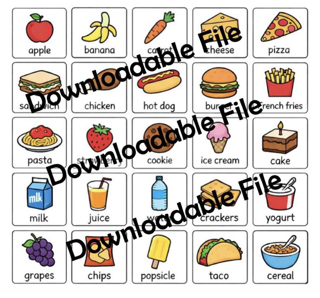 PECS Food Pictures | Autism Communication Cards, Speech Therapy Visuals ...