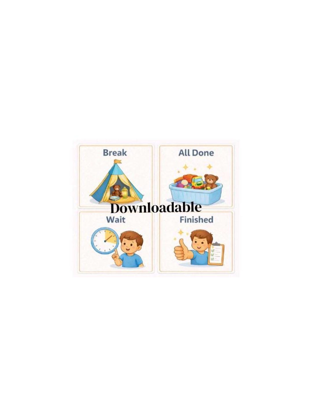 Break All Done Wait Finished Visuals | ABA Communication Cards for ...