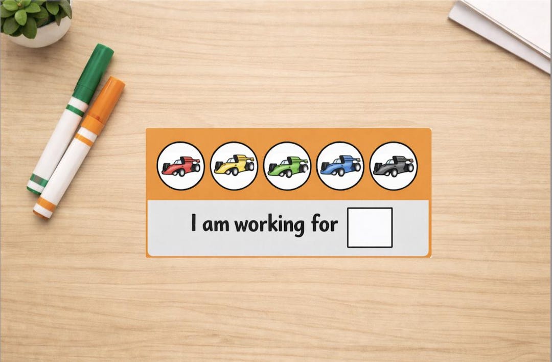 Race Car Token Board for Autism | ABA 5 Token Reinforcement Chart ...