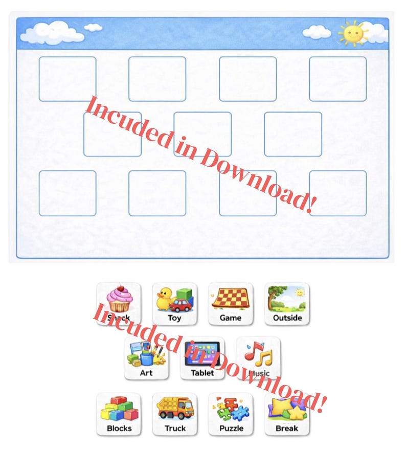 Visual Choice Board for Autism & Preschool | Choice Board With Picture ...