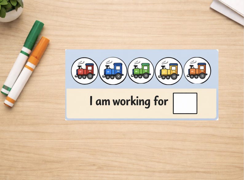 Train Token Board for Autism | ABA 5 Token Reinforcement Chart ...