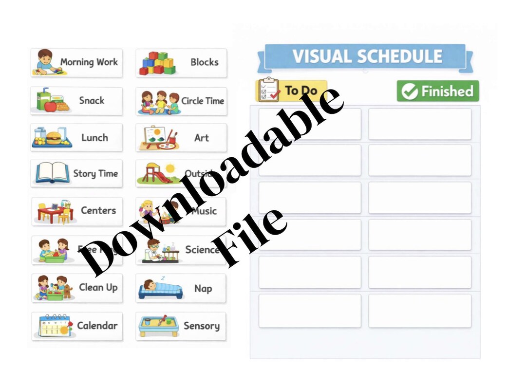 Visual Schedule Activity Cards for Preschool | ABA Visuals for Autism ...