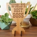 World's Best Boss Desktop Trophy - Laser Engraved Wood - Etsy