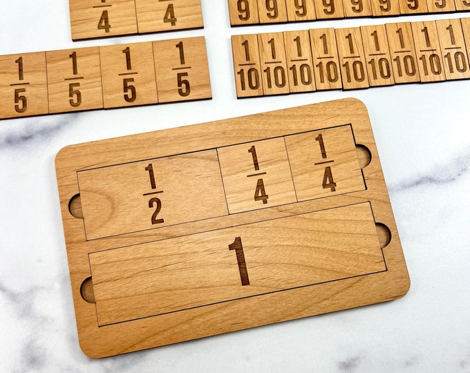 Montessori Fraction Board With 55 Tiles - Educational Math Tool for ...