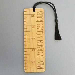 Custom Wood Ruler Bookmark - Laser Engraved Alder Wood - Personalized ...