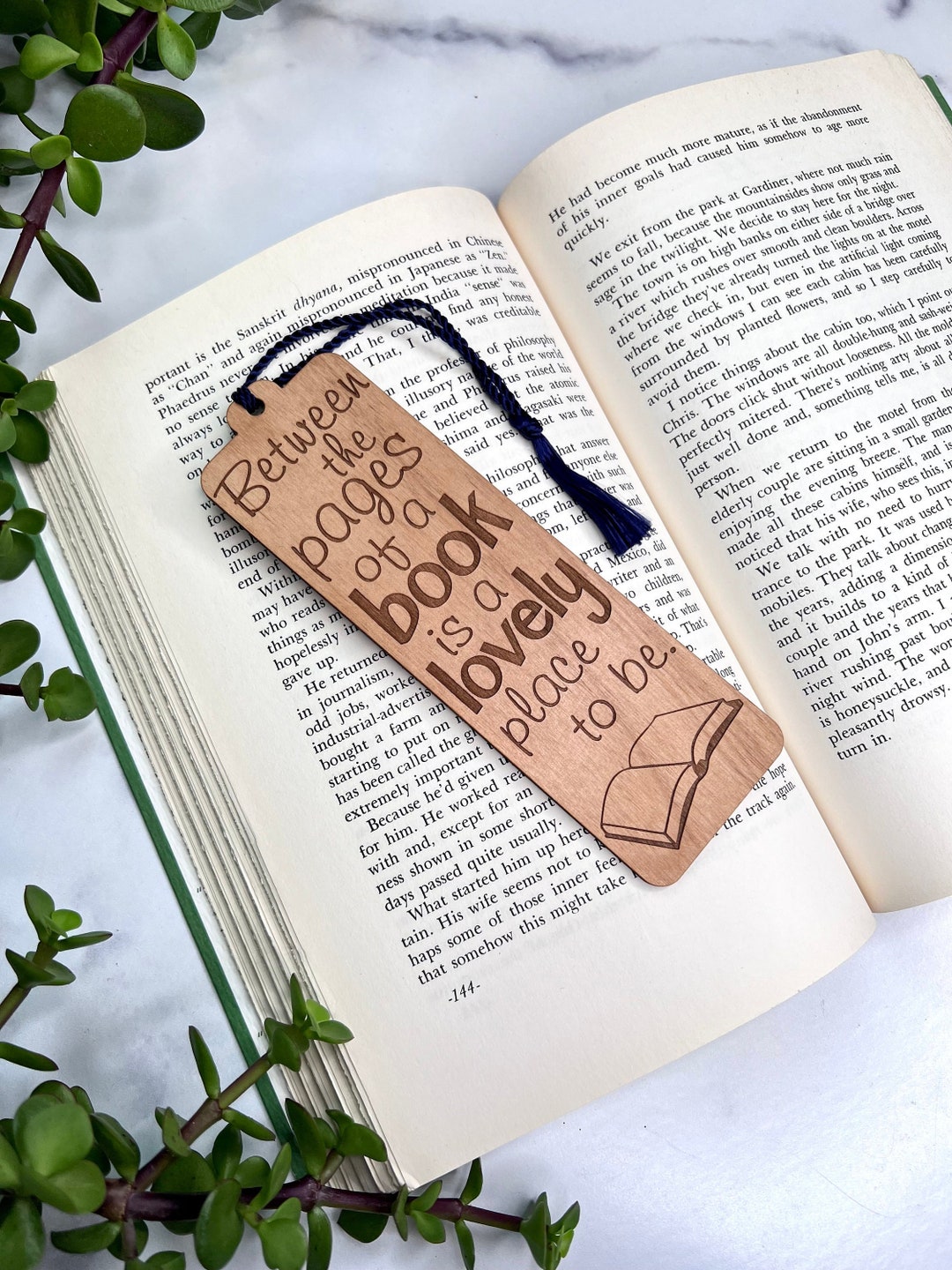 Bookmark With Quote - Between the Pages of a Book - Laser Engraved ...