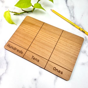 Wood Place Value Board - Counting Manipulative - Math Tool - Number ...