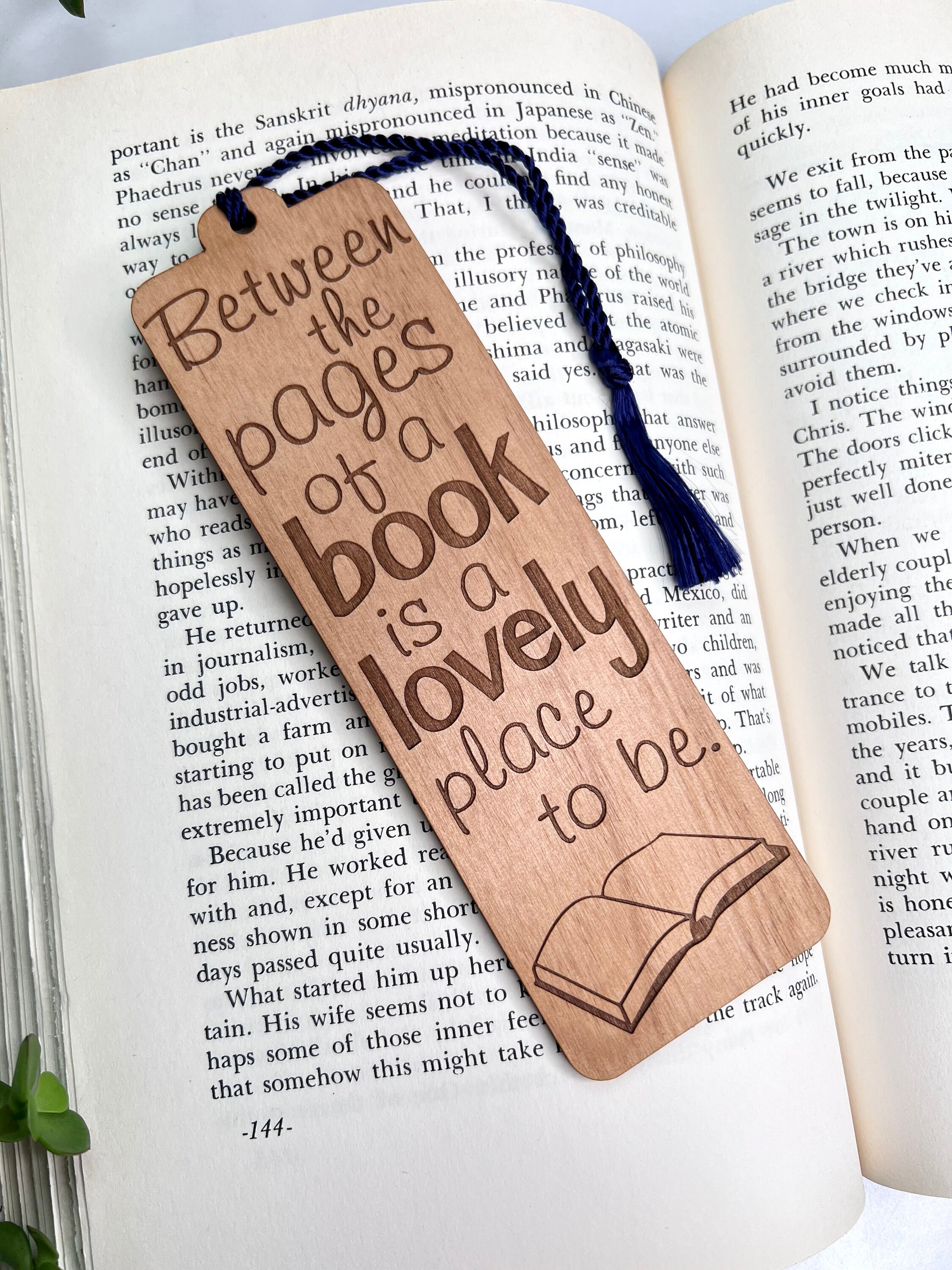 Bookmark With Quote - Between the Pages of a Book - Laser Engraved ...