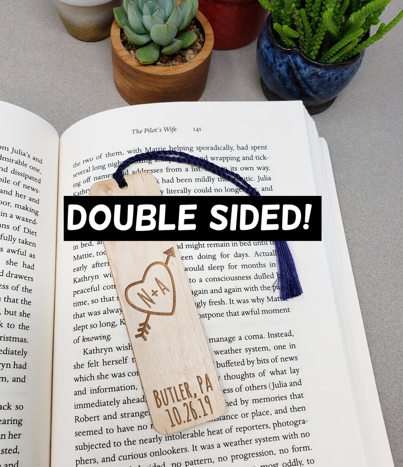 Double Sided Wedding Favor Bookmarks Maple Custom Engraved - Etsy