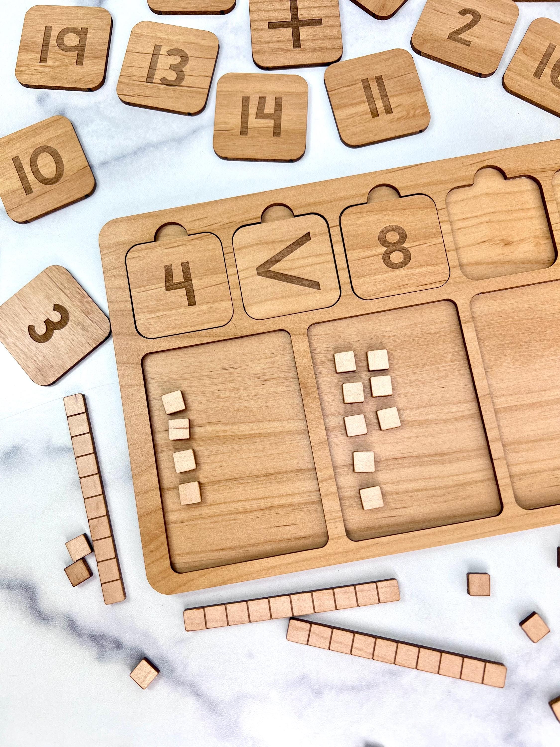 Wood Math Equation Board - 0-30 Number Tiles - Base Ten Blocks - Etsy