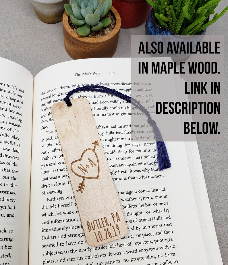 Wedding Favor Bookmarks Alder Heart Arrow Initials and Date - Etsy