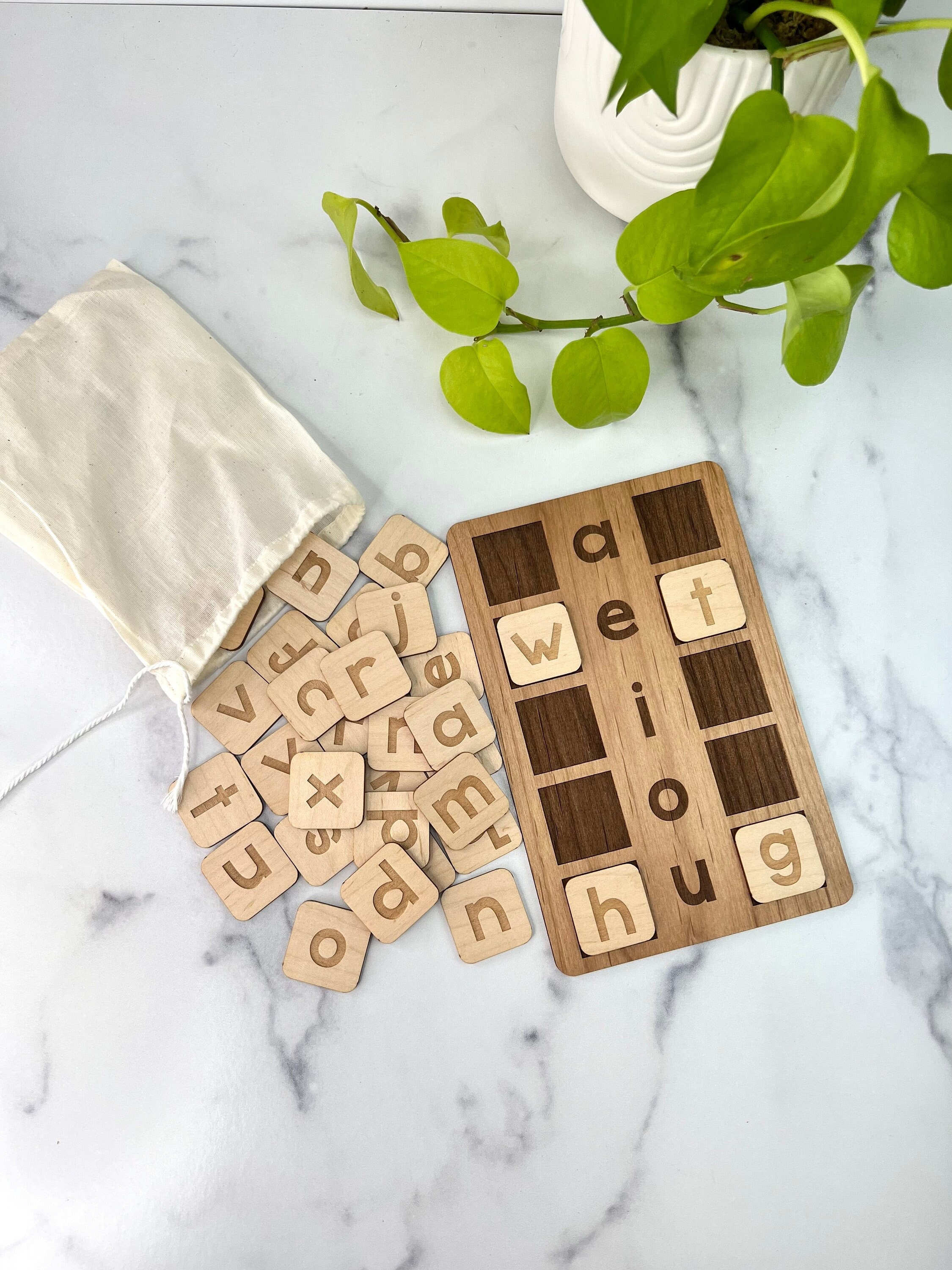 Wood CVC Board With Tiles - Consonant, Vowel, Consonant - Learning to ...