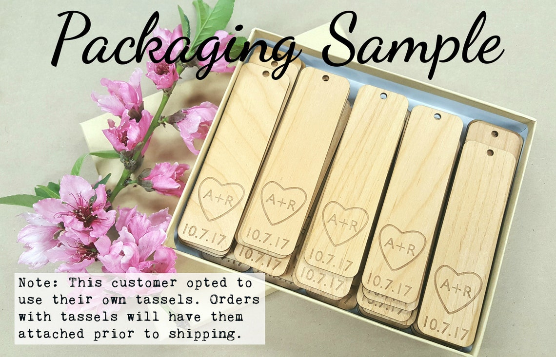 Wedding Favor Bookmarks Custom Quote Maple Wood Custom | Etsy