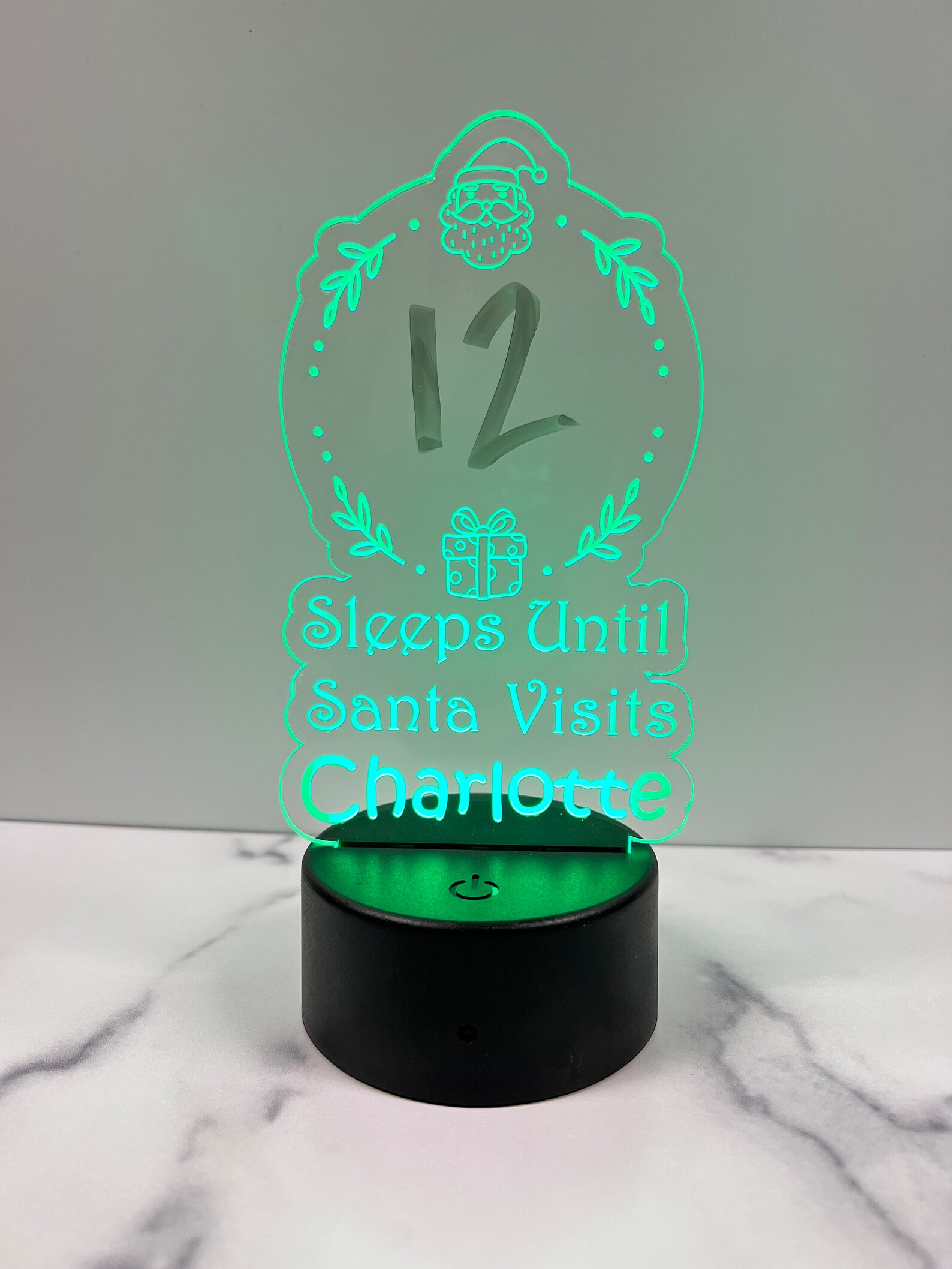 Sleep Until Santa Visits - Custom Acrylic LED Sign - Countdown to ...