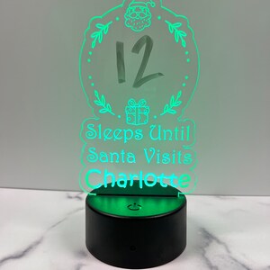 Sleep Until Santa Visits - Custom Acrylic LED Sign - Countdown to ...