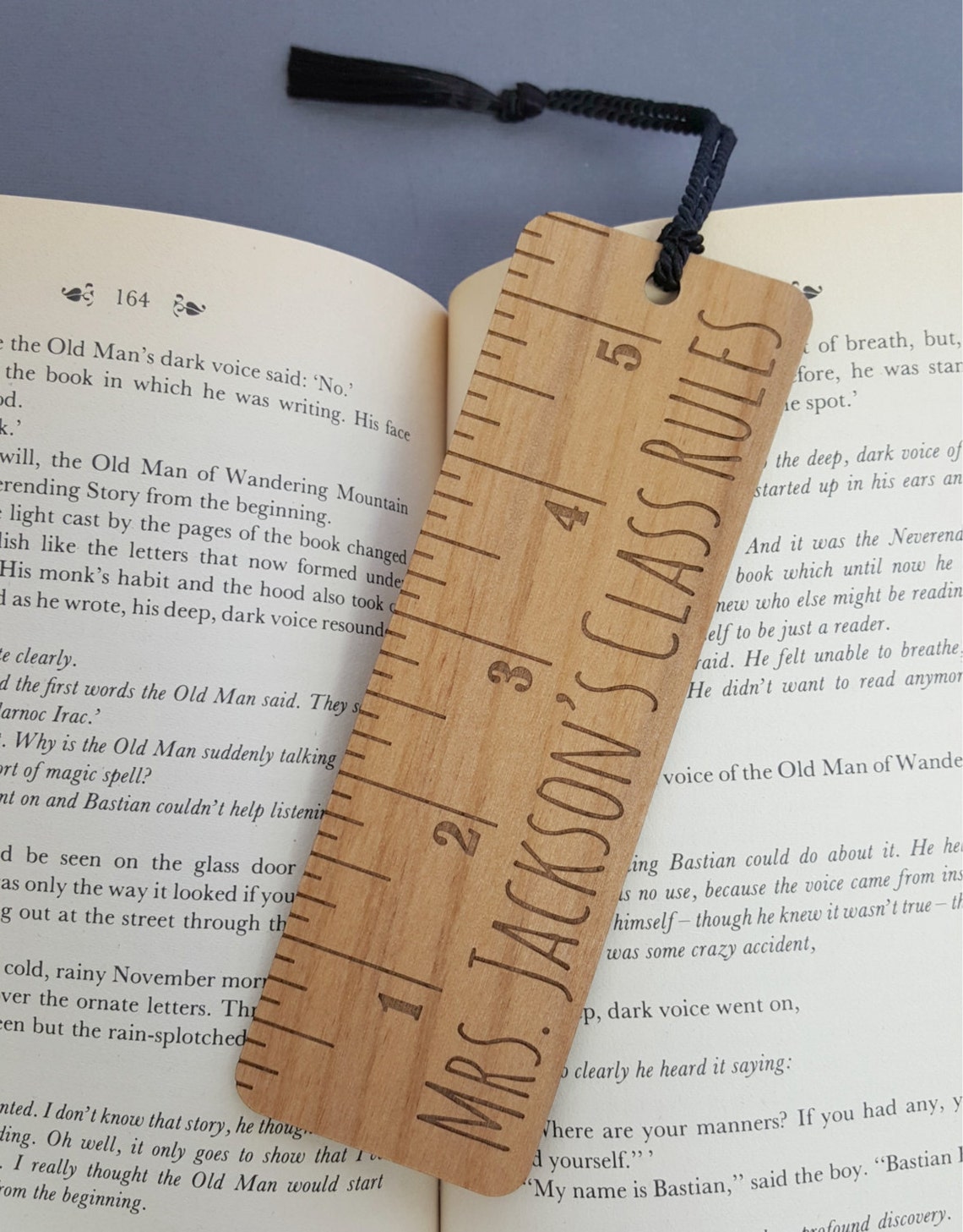 Custom Wood Ruler Bookmark Laser Engraved Alder Wood | Etsy