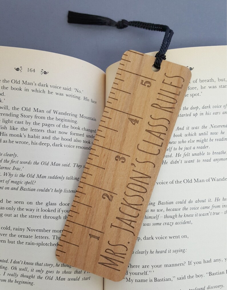 Custom Wood Ruler Bookmark Laser Engraved Alder Wood - Etsy