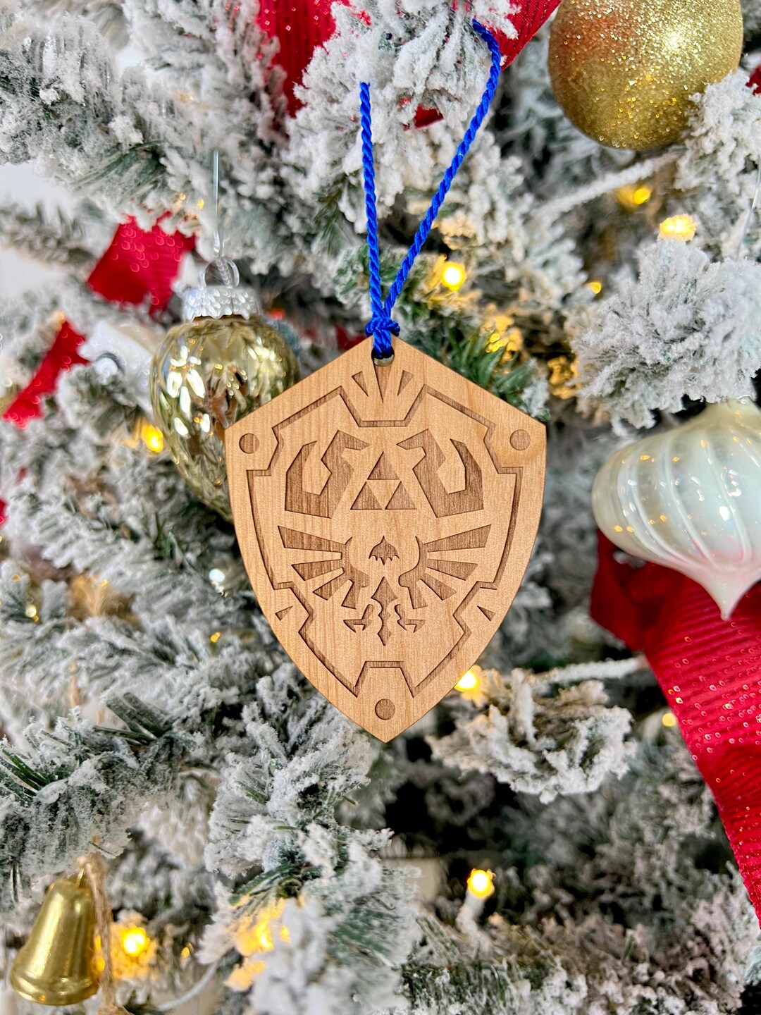 Zelda Hylian Shield Christmas Tree Ornament - Personalization Available ...