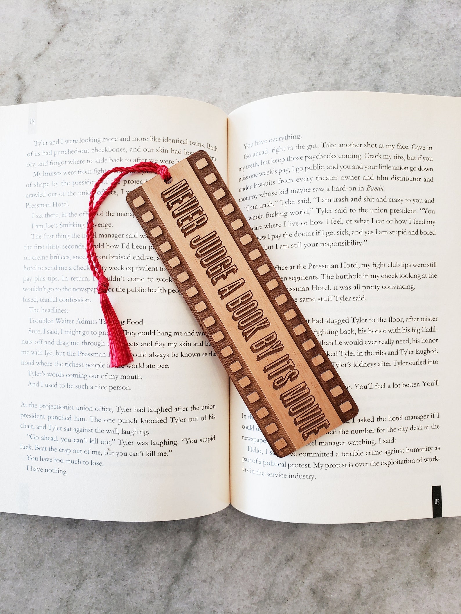 Wood Bookmark Never Judge a Book by Its Movie Laser | Etsy