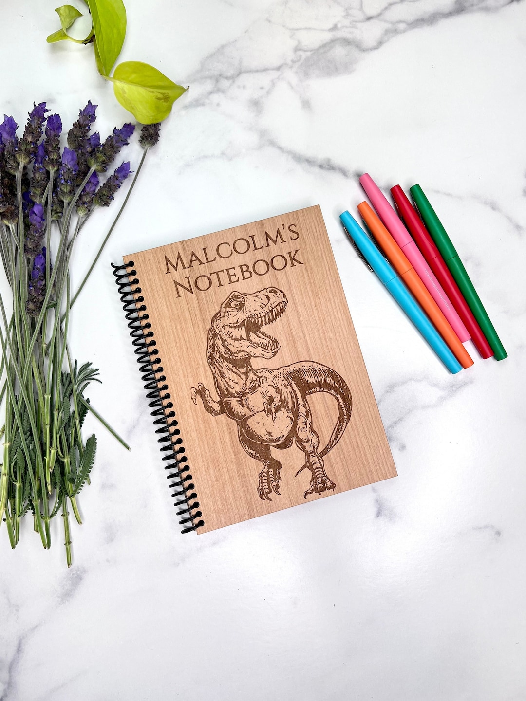 Custom Notebook - Dinosaur Diary - Laser Engraved Wood - Lined or Blank ...