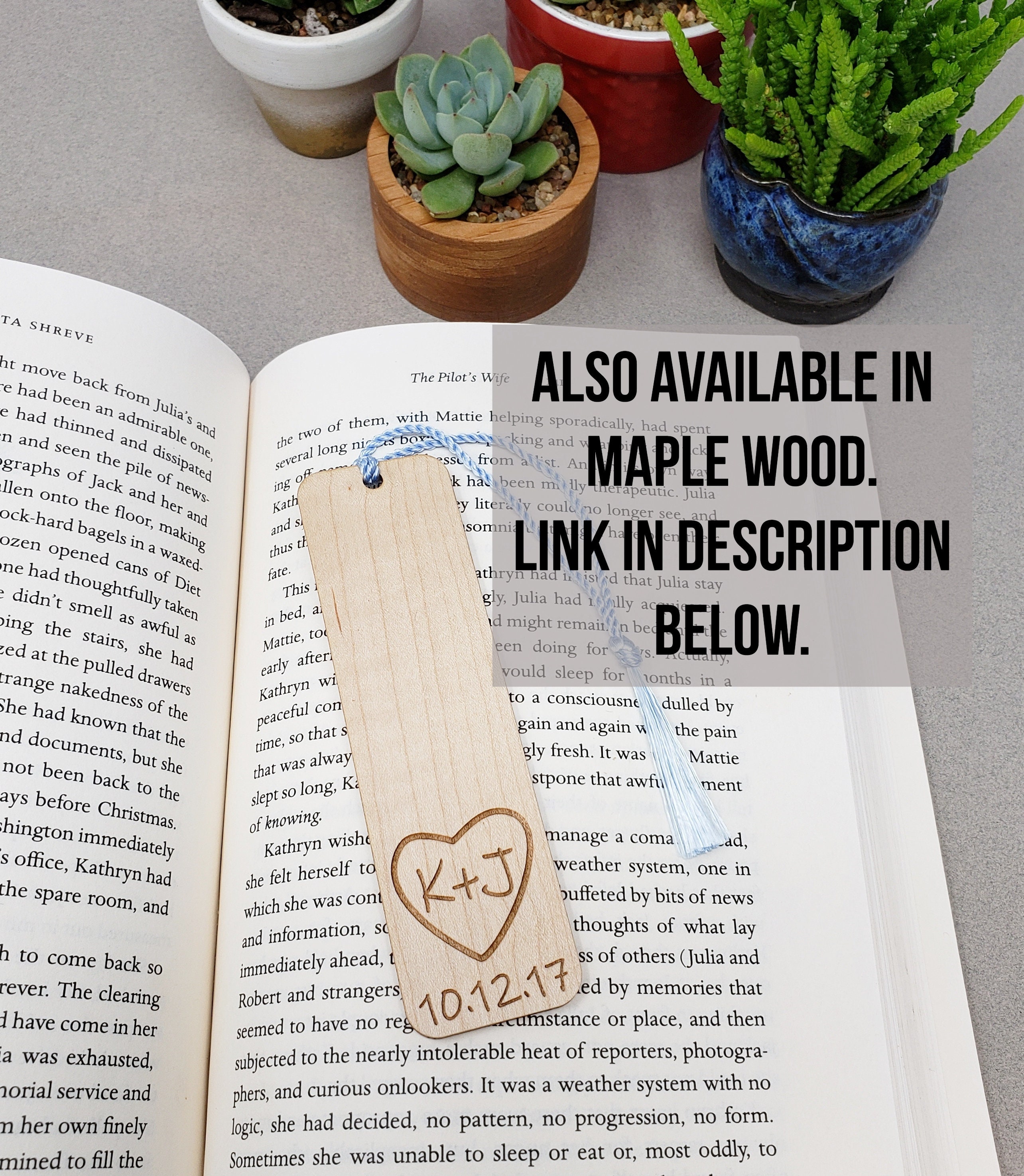 Wedding Favor Bookmarks - Alder Heart Initials and Date - Custom ...
