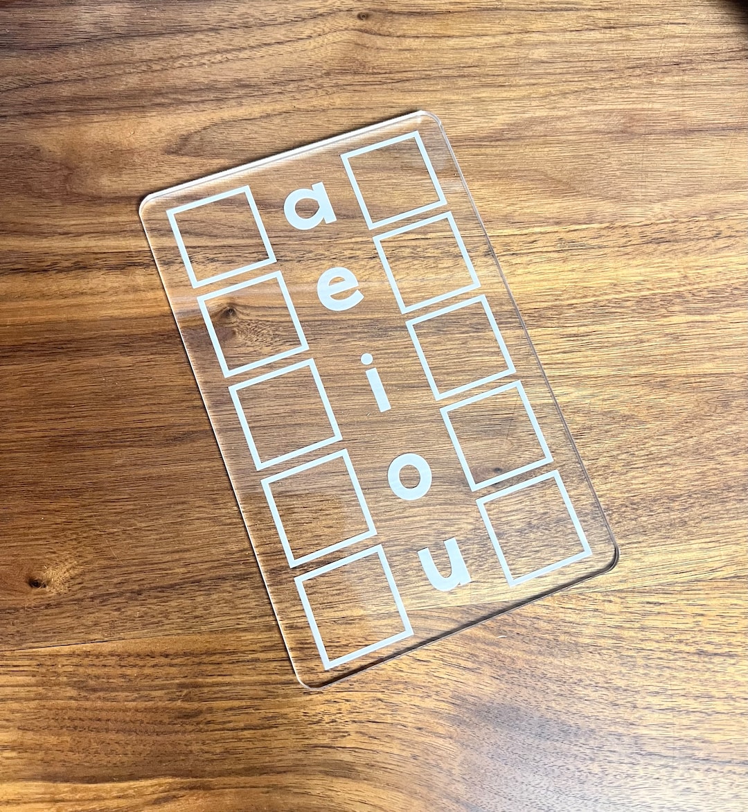 Acrylic CVC Board With Dry Erase Marker - Consonant, Vowel, Consonant ...