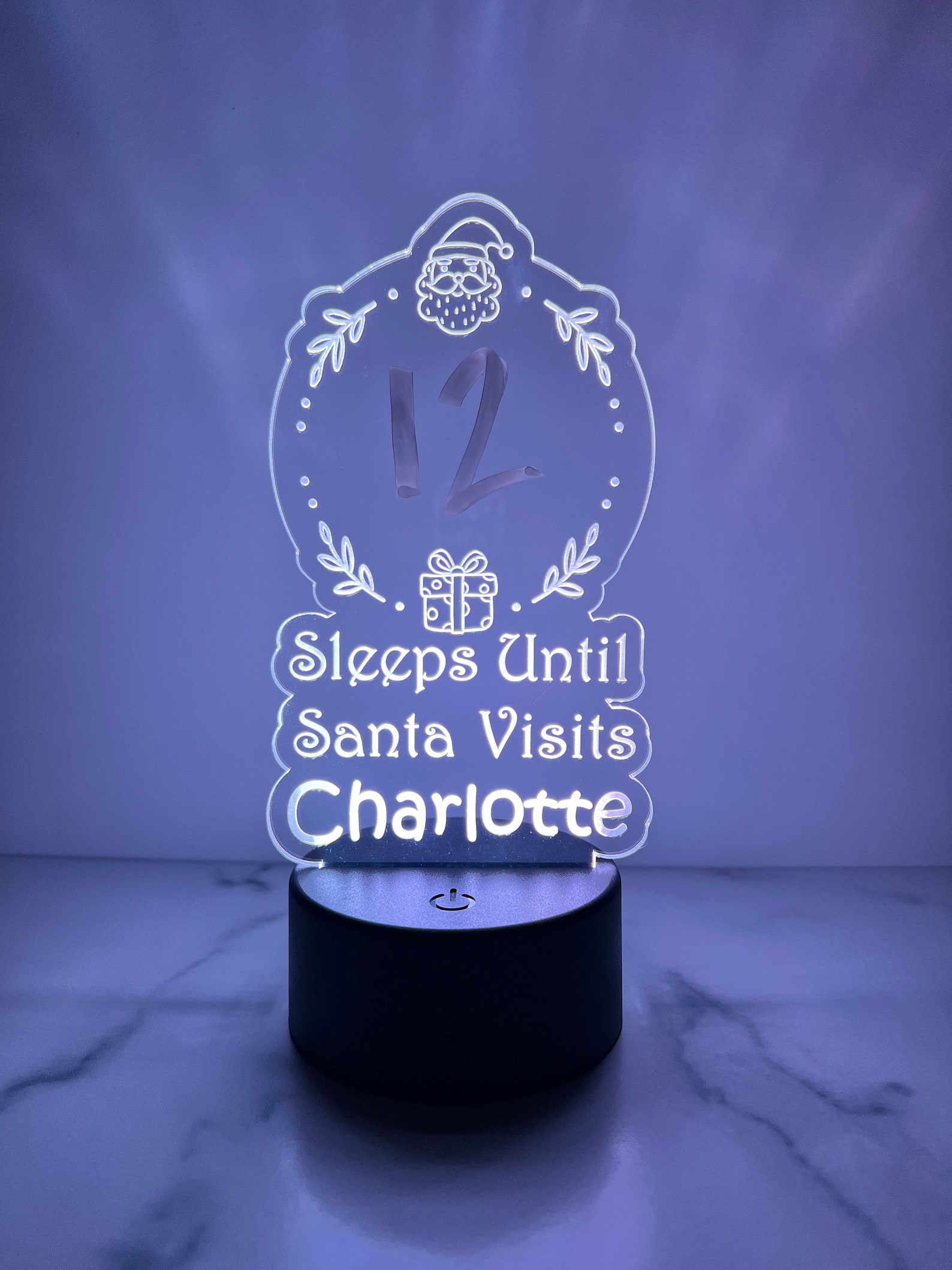 Sleep Until Santa Visits - Custom Acrylic LED Sign - Countdown to ...