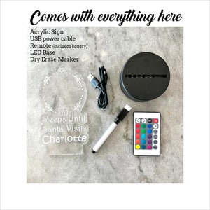 Sleep Until Santa Visits - Custom Acrylic LED Sign - Countdown to ...