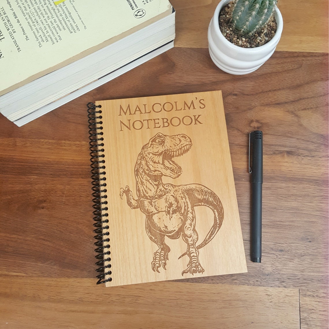Custom Notebook Dinosaur Diary Laser Engraved Wood Lined - Etsy Singapore