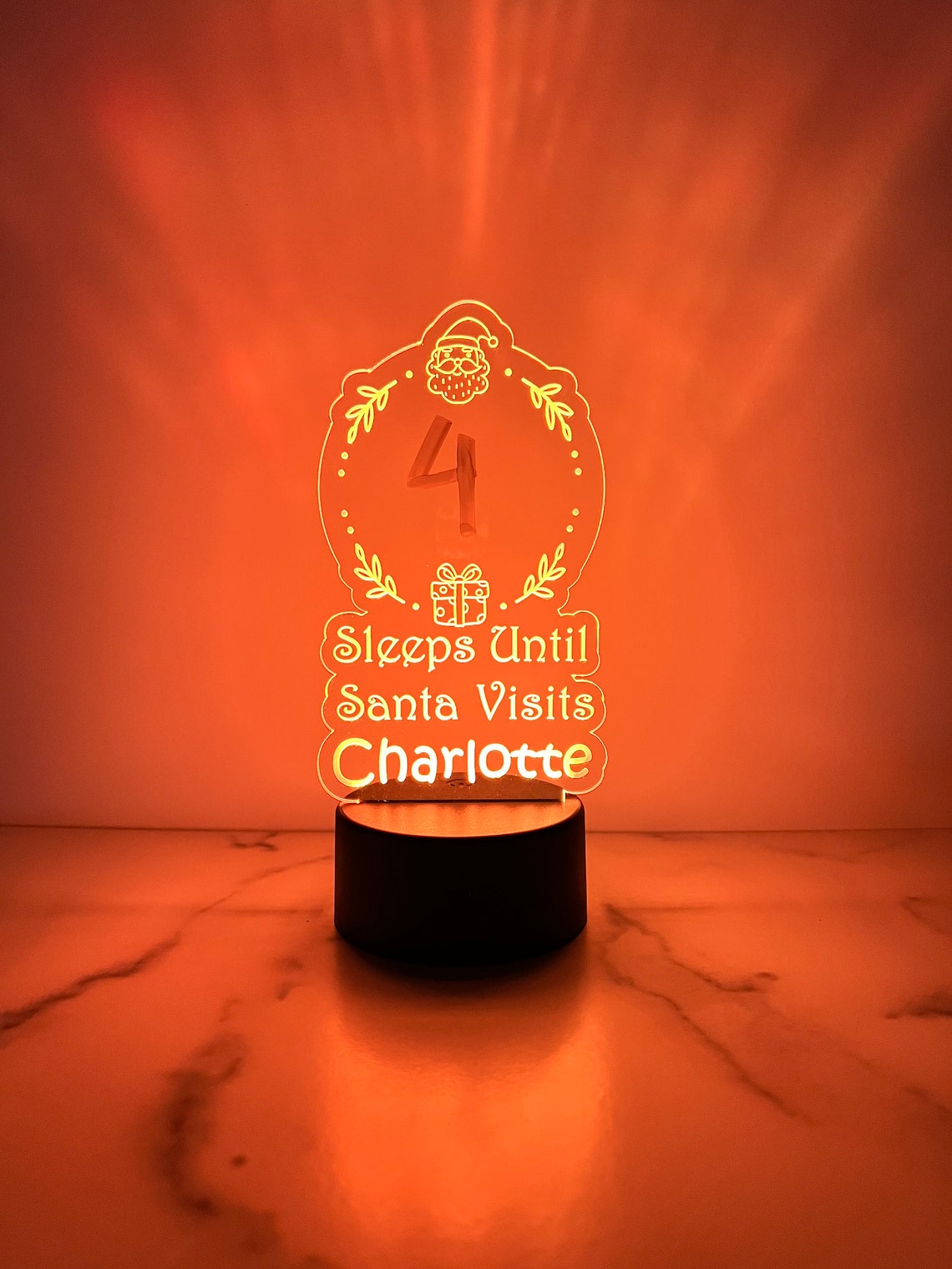 Sleep Until Santa Visits - Custom Acrylic LED Sign - Countdown to ...