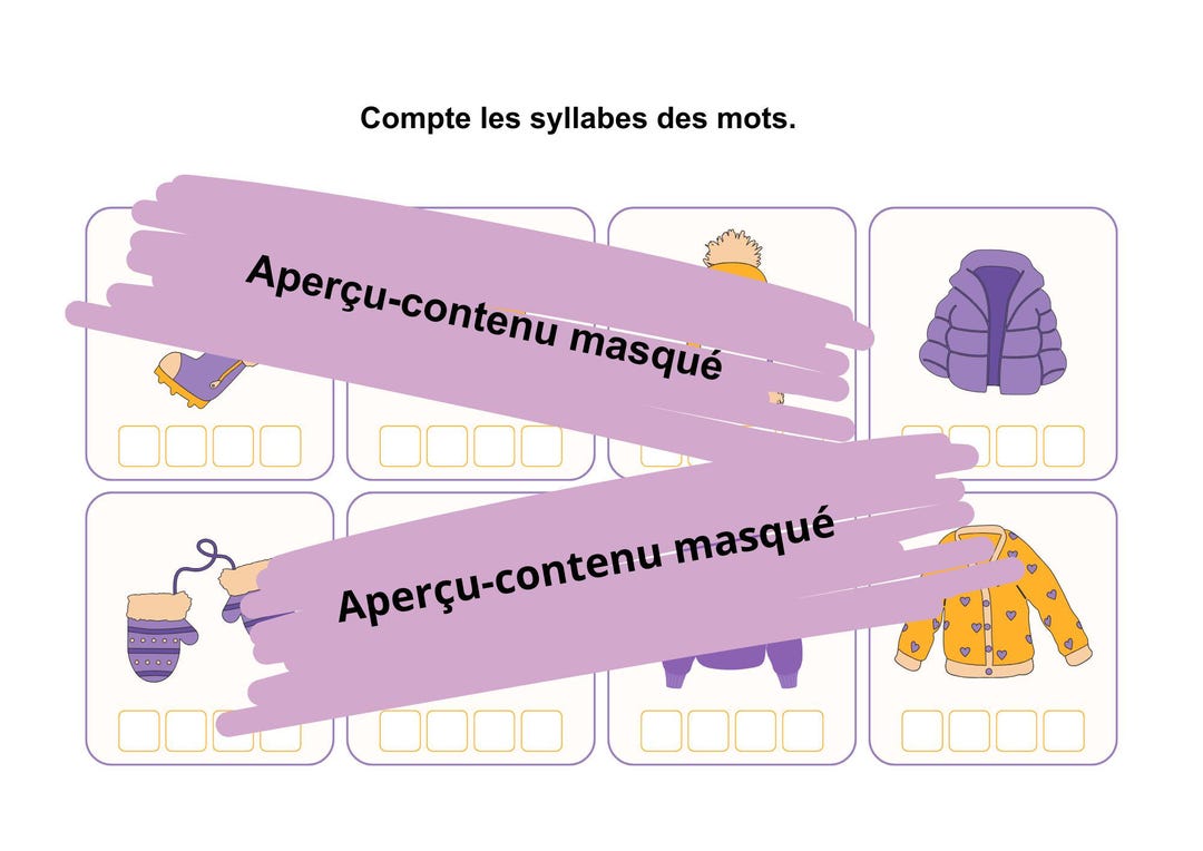 Pack phonologie-compter / découper les syllabes-20 fiches - Etsy France