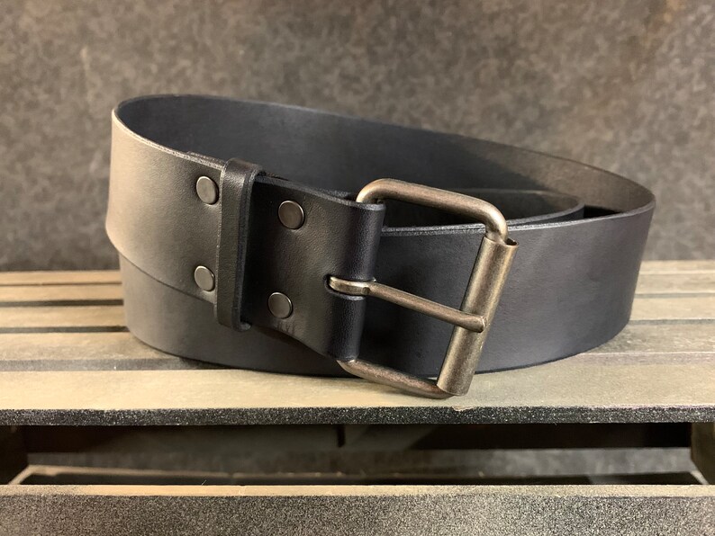 2” Wide Leather Belt With Single Prong Metal Buckle - Etsy