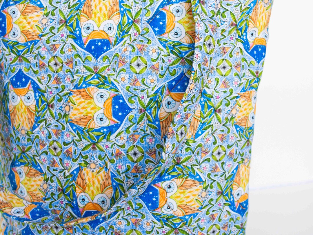 Handmade Cori Dantini Owls Quilted Cotton Laptop Shoulder Tote Bag - Etsy