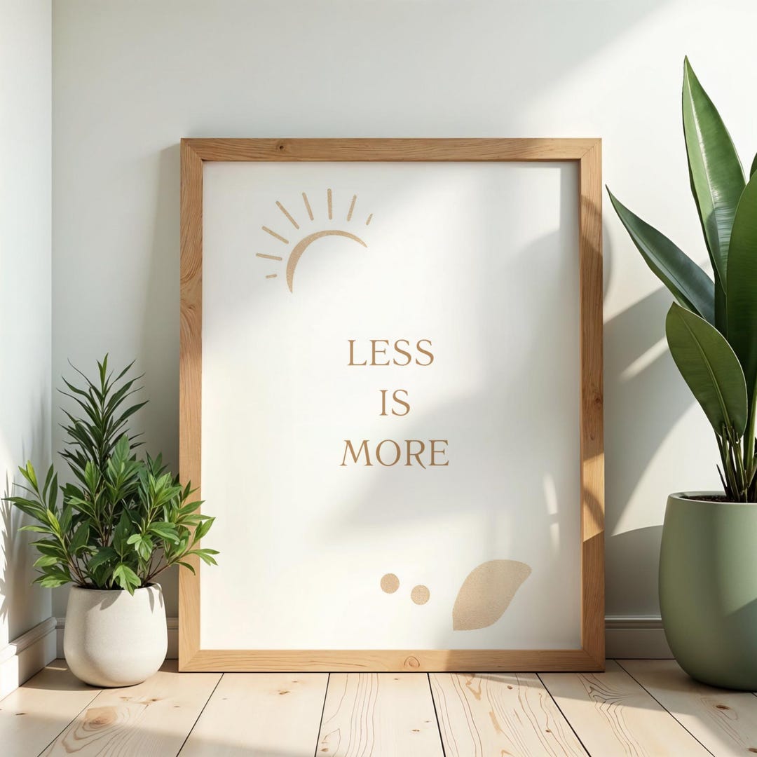Less is More Printable Wall Art – Minimal Neutral Boho Quote, Modern ...