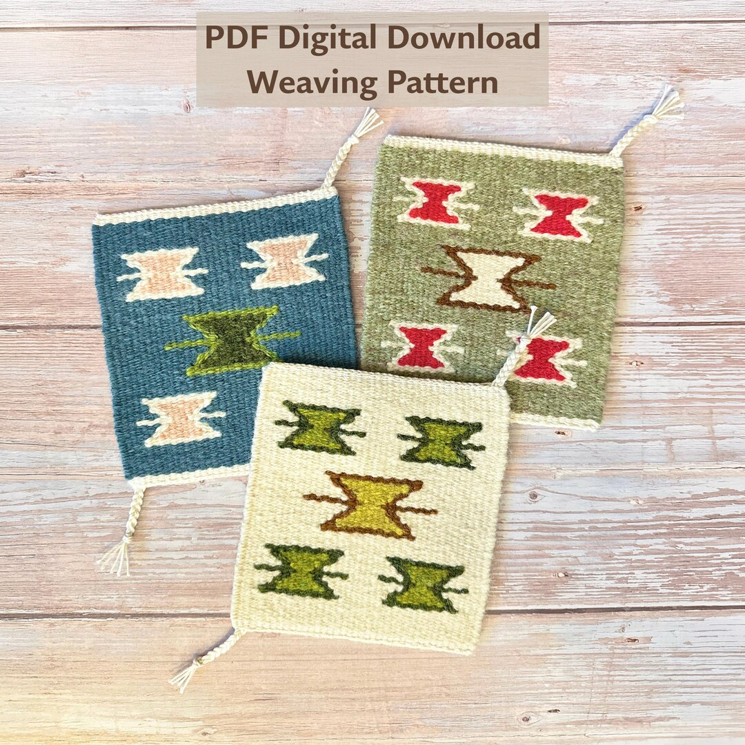 Scandinavian Folk × Kilim-inspired Hourglass Motif Small Tapestry ...