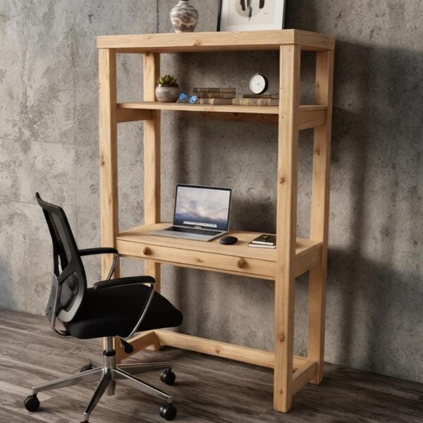 Shelving Unit With Desk - Etsy