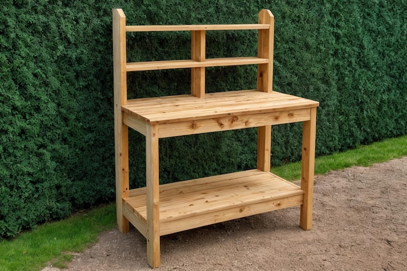 Wooden Potting Bench Build Plan: DIY Garden Table,woodworking Plans ...