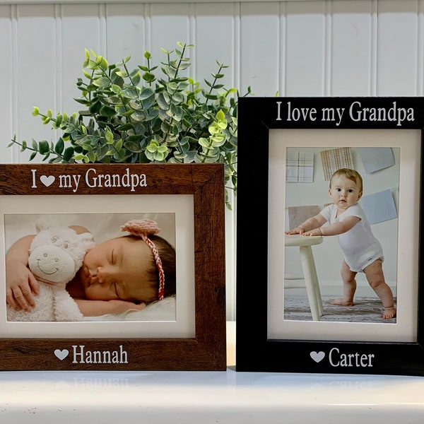I Love Grandpa Frame - Etsy