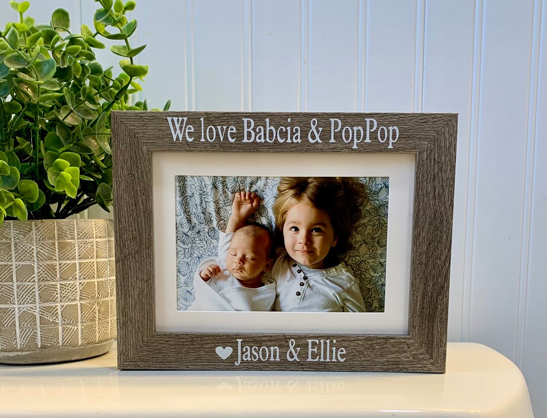 WE/I LOVE BABCIA Gift select Any Grandparent Names, Babcia Frame ...