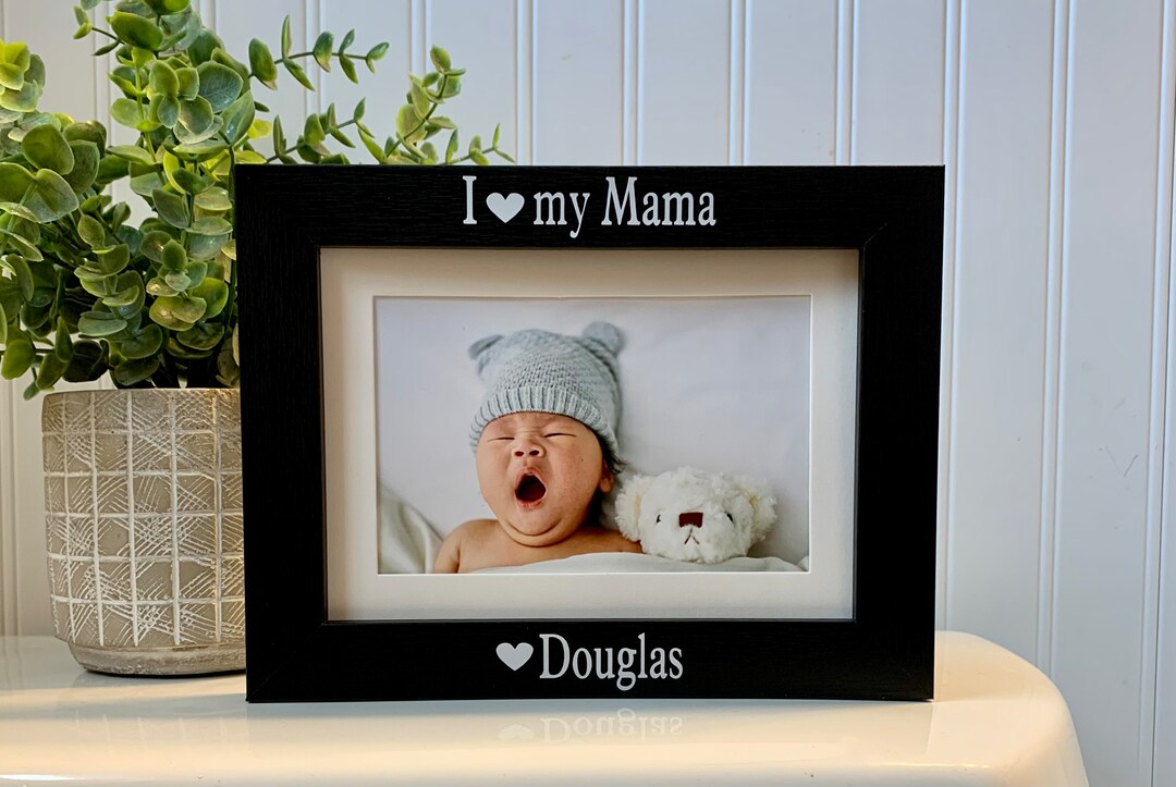 I LOVE MAMA Gift, Personalized Mama Frame, Custom Picture Frame for ...