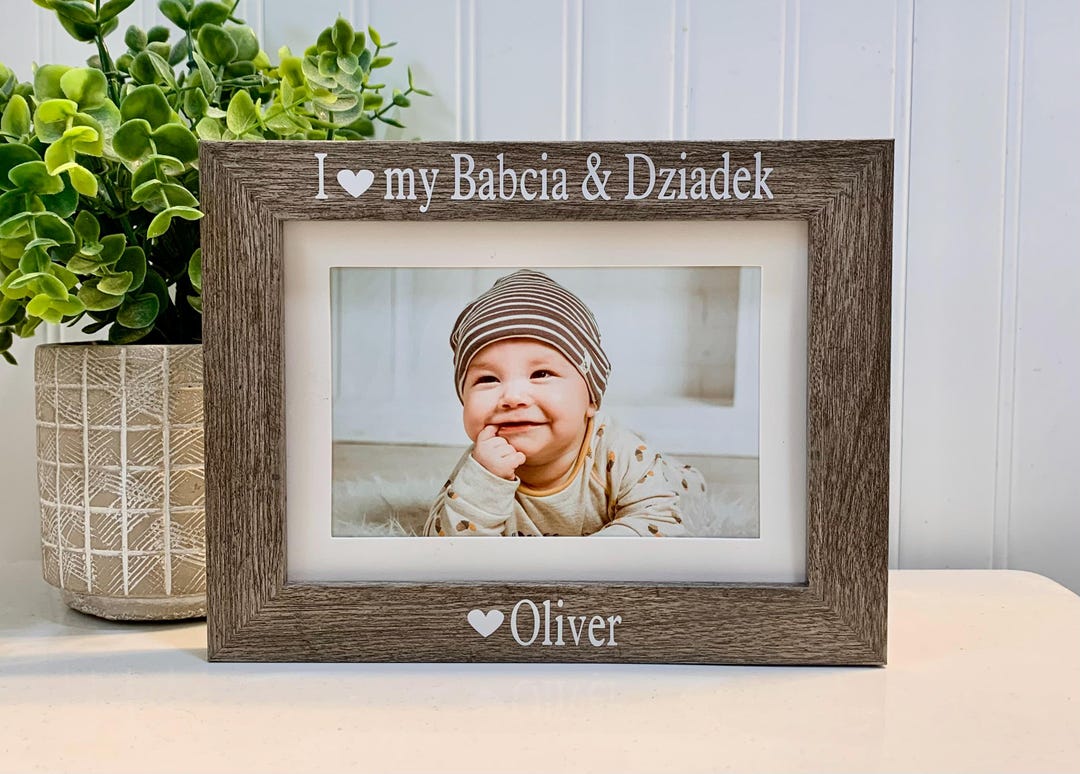 I/WE LOVE BABCIA Gift (select Any Grandparent Names), Babcia Frame ...