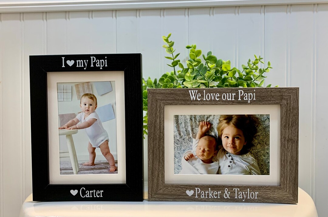I/WE LOVE PAPI (select Any Grandparent Name), Papi Gift, Papi Frame ...