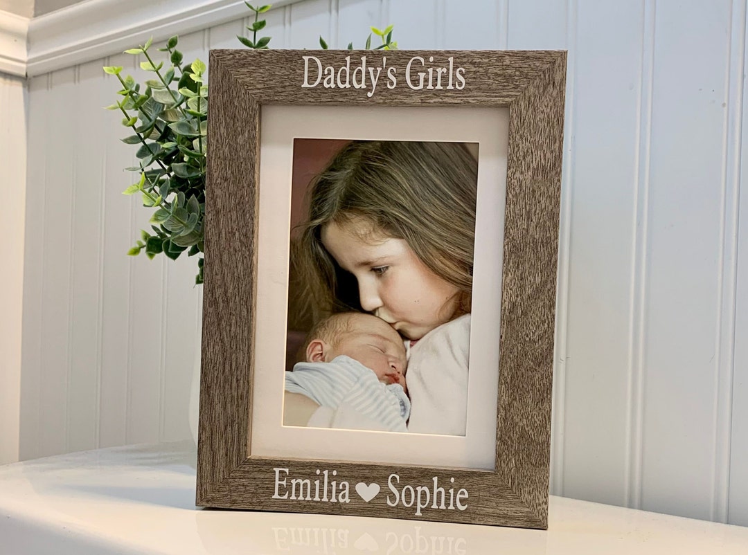 DADDY'S GIRLS Gift, Daddy Frame, Daddy Picture Frame, Daddy Photo Frame, Personalized Daddy's ...