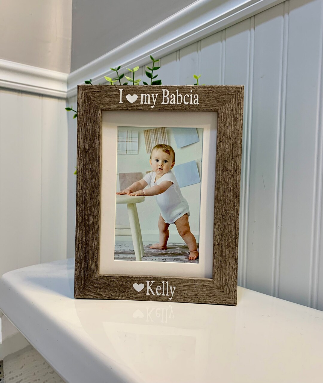 I LOVE BABCIA (select Any Grandparent Name), Babcia Frame, Personalized ...