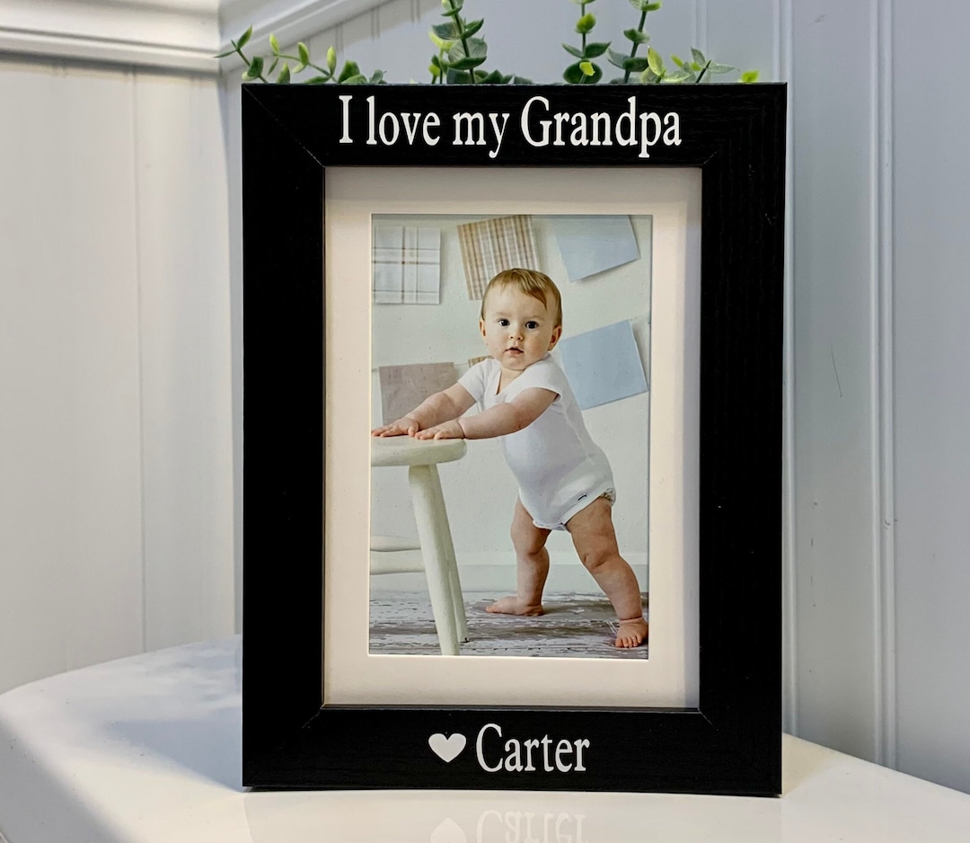 I LOVE GRANDPA Gift select Any Grandparent Name, Grandpa Frame, Grandpa ...