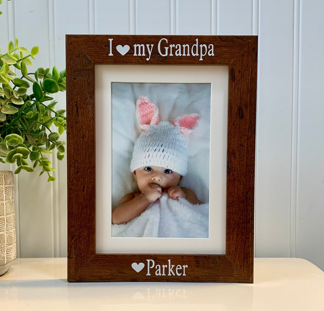 I LOVE GRANDPA Gift (select Any Grandparent Name), Grandpa Frame ...