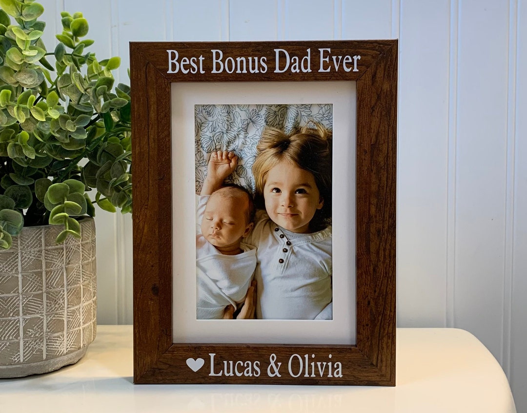 BEST BONUS DAD Ever Gift, Bonus Dad Frame, Bonus Dad Picture Frame ...
