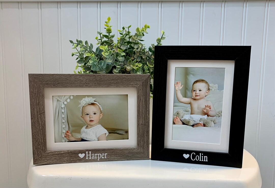 Personalized BABY NAME Gift, Custom Name Picture Frame, Newborn Baby ...
