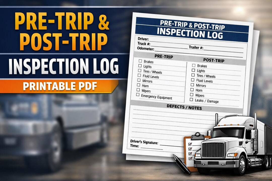 Pre-trip & Post-trip Inspection Log | Daily Driver Vehicle Inspection ...