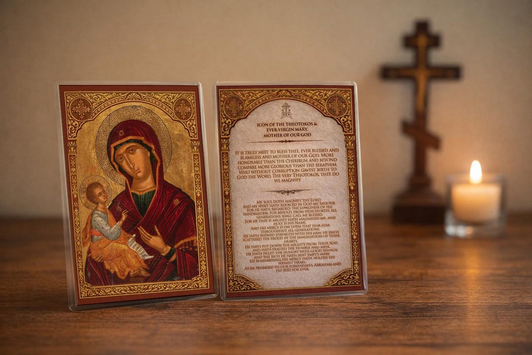 Theotokos of Vladimir Icon – Orthodox Christian Art, 4x6 Laminated - Etsy